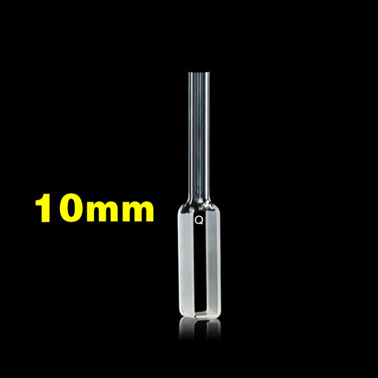 QC1301, 10mm 3.5mL 2 Clear Window Quartz Cuvette with Long Quartz Tube ...