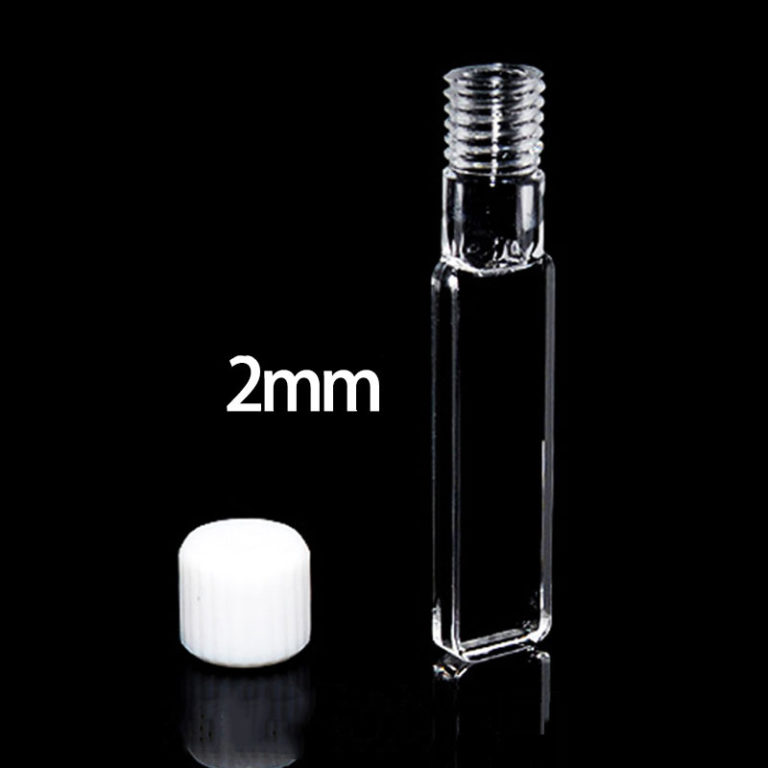 QC1601, 2mm, 0.7mL Macro PTFE Screw Cap Fluorescence Quartz Cuvette ...