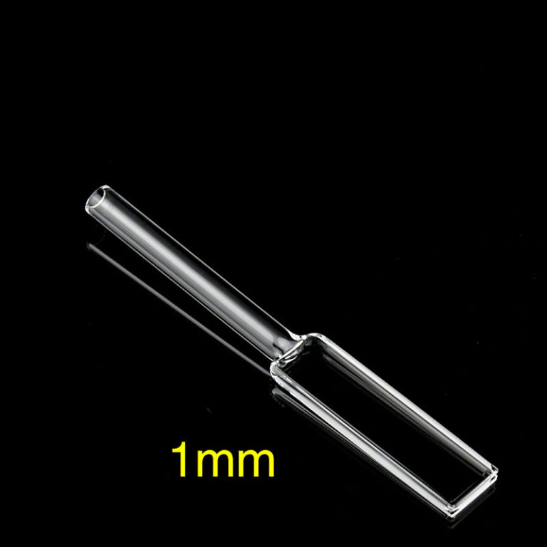 QC2201, 1mm 0.35mL 2 Clear Window Quartz Cuvette with Long Quartz Tube ...