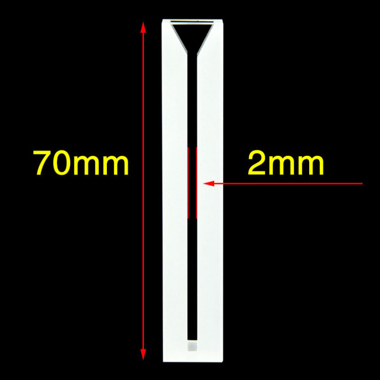 QC31, 1/2 mm Narrow Width Cuvette with 70mm Height, 4 Clear Windows ...