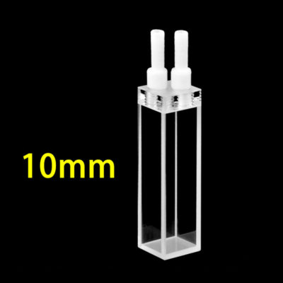 QF68, Flow Cell with PTFE Threaded Connectors, Quartz, Lightpath: 10 mm ...