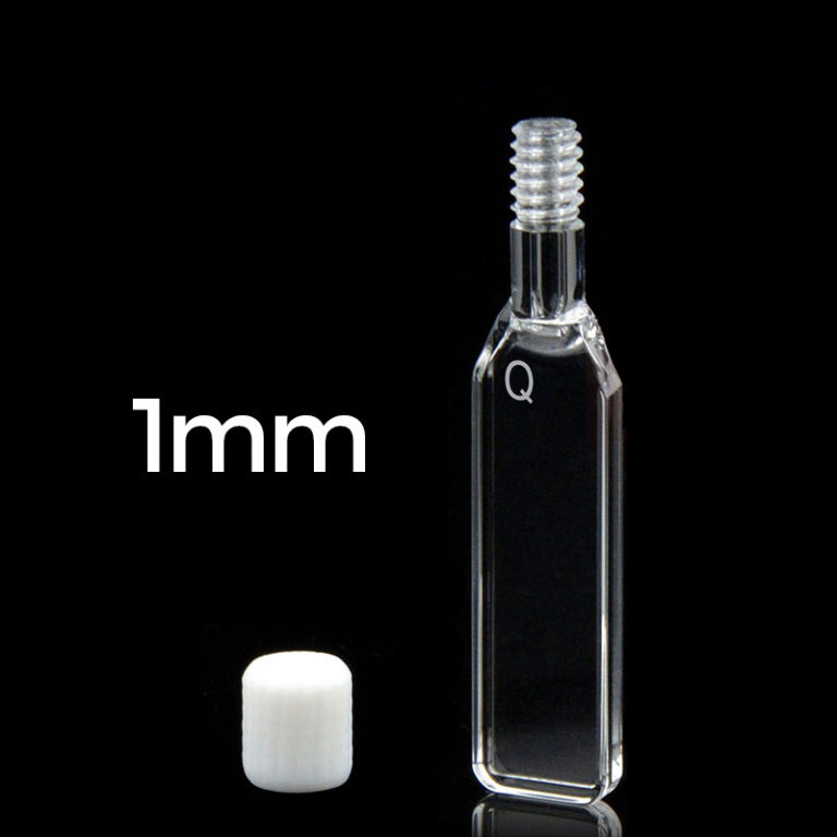 QM34, 1mm Screw Threaded Cuvette with PTFE Cap and Liner, Quartz 350uL ...